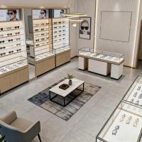 China Modern Eyewear Display Cabinet Optical Store Glasses Display Shelf With LED Light for sale