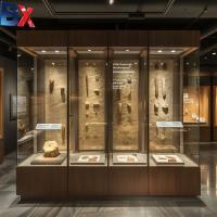 China Stainless Steel Exhibition Case LED Lighting Museum Quality Glass Display Cases for sale