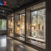 China Stainless Steel Exhibition Case LED Lighting Museum Quality Glass Display Cases for sale