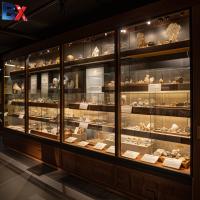 China Stainless Steel Exhibition Case LED Lighting Museum Quality Glass Display Cases for sale