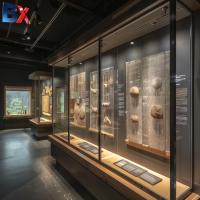 China Stainless Steel Exhibition Case LED Lighting Museum Quality Glass Display Cases for sale