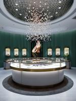 China BaiXing Custom High Quality Eco-Friendly Durable Heavy Duty Jewelry Showroom Display Furniture Glass Counter with LED Lighting for sale