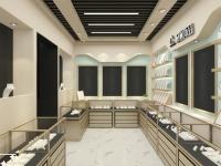 China Stainless Steel Jewelry Kiosk Showroom Display Cabinet Eco Friendly Jewelry Counter Pads for sale