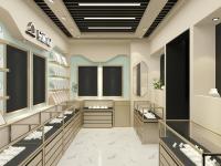 China Stainless Steel Jewelry Kiosk Showroom Display Cabinet Eco Friendly Jewelry Counter Pads for sale