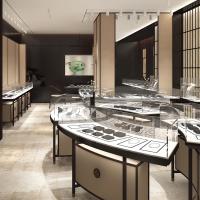 China Jewelry Display Furniture Glass Showcase with LED Lighting and Eco-Friendly Design for High-End Retail Stores for sale