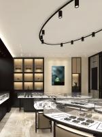 China Jewelry Display Furniture Glass Showcase with LED Lighting and Eco-Friendly Design for High-End Retail Stores for sale