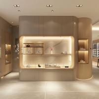 China Top Round Glass Jewelry Display Showcase with LED Lighting Customized for Luxury Retail for sale