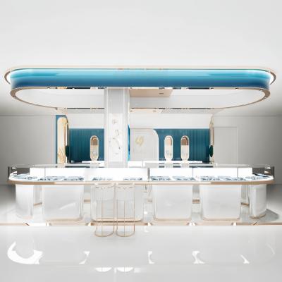 China Layout Shopping Mall  Jewelry Kiosk Recyclable Lighting   Large Jewelry Display Stands for sale