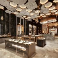 China Customizable Eco-Friendly Jewelry Display Glass Showcase with LED Lighting Direct Factory Price for Retail Stores for sale