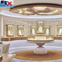 China Luxury Custom Jewelry Glass LED Lighting Display Showcase Cabinet for Jewelry Shop Retail Store Interior Decoration for sale