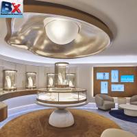 China Luxury Custom Jewelry Glass LED Lighting Display Showcase Cabinet for Jewelry Shop Retail Store Interior Decoration for sale