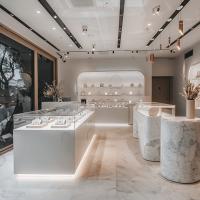 China Luxury Jewelry Shop Interior Design with Professional LED Lighting Display Cabinet and Custom Jewelry Store Furniture for sale