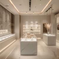 China Luxury Jewelry Shop Interior Design with Professional LED Lighting Display Cabinet and Custom Jewelry Store Furniture for sale