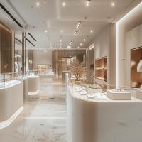 China Luxury Jewelry Shop Interior Design with Professional LED Lighting Display Cabinet and Custom Jewelry Store Furniture for sale