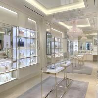 China Modern Handbag and Luggage Store Display Fixtures with Custom Retail Wall Shelving and Travel Bag Showcases for sale