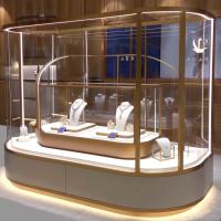 China Modern Glass Jewelry Kiosk Display Cabinet Display Forms customized Heavy Duty for sale