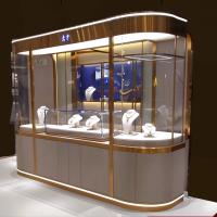 China Modern Glass Jewelry Kiosk Display Cabinet Display Forms customized Heavy Duty for sale