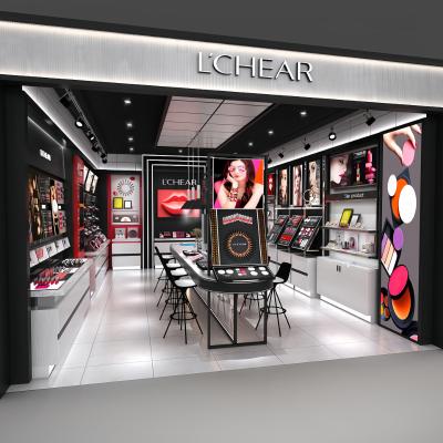 China Modern LED Lighting Cosmetic Store Furniture and Makeup Display Showcase for Retail Shop Interior Design for sale