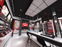 China Modern LED Lighting Cosmetic Store Furniture and Makeup Display Showcase for Retail Shop Interior Design for sale