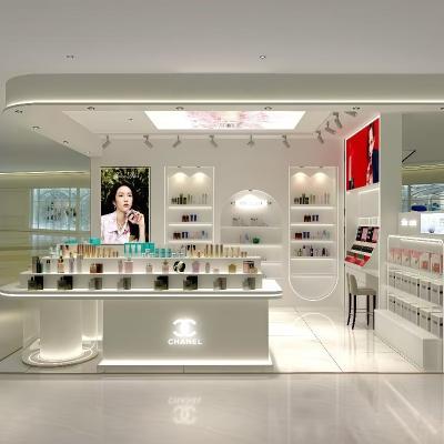 China Creative Eco-Friendly Heavy Duty Cosmetic Display Showcase LED Lighting Customizable Retail Makeup Store Furniture for Cosmetic for sale