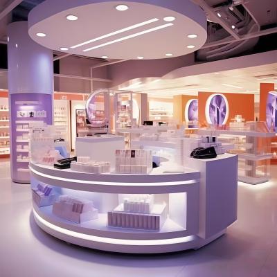 China High Quality Eco-Friendly Heavy Duty Cosmetic Display Stand Makeup Store Display Cabinet LED Lighting for Retail Shop Decoration for sale