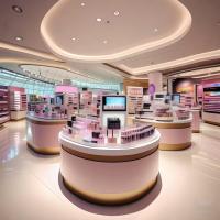 China High Quality Eco-Friendly Heavy Duty Cosmetic Display Stand Makeup Store Display Cabinet LED Lighting for Retail Shop Decoration for sale