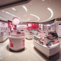 China High Quality Eco-Friendly Heavy Duty Cosmetic Display Stand Makeup Store Display Cabinet LED Lighting for Retail Shop Decoration for sale