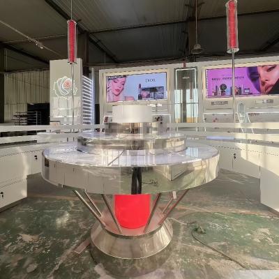 China Custom Durable High Quality Cosmetic Display Stand Rack LED Lighting Eco-Friendly Features Professional Retail Store Interior for sale