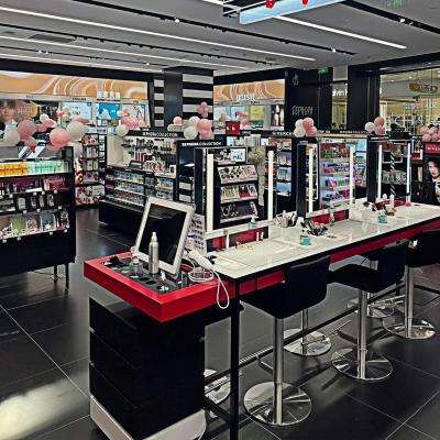 China Luxury Professional Cosmetic Display Furniture with LED Lighting and Eco-Friendly Design for Retail Stores for sale