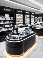 China Creative Eco-Friendly Cosmetic Display Cabinet LED Heavy Duty Retail Makeup Store Fixtures for Professional Beauty Shop for sale