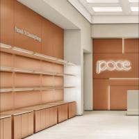 China Custom Modern Wooden Cosmetic Display Counter with LED  Beauty Product Showcase  for Contemporary Cosmetic Store Interior Design for sale