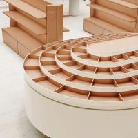 China Custom Modern Wooden Cosmetic Display Counter with LED  Beauty Product Showcase  for Contemporary Cosmetic Store Interior Design for sale