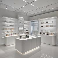 China Factory-Custom Beauty Salon Interior Design Package  Cosmetic Shop , Stainless Steel Counter & Wall Display Cabinets for sale