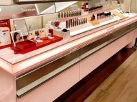 China Luxury Beauty Product Display Rack Custom Cosmetic Shop Display Cabinet Lipstick Perfume Showcase for Retail Stores for sale