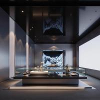 China Freestanding Jewellery Show Case Solid Back Eco Museum Display Cases for sale