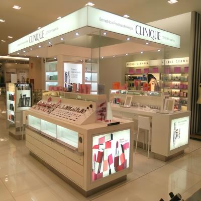 China Ss304 Eco Cosmetic Display Case Shopping Mall Makeup Display Case for sale