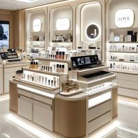 China Compact Makeup Display Showcase Adjustable Lighting Store Cosmetic Shop Showcase for sale