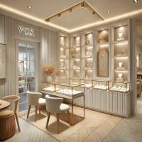 China Commercial Wooden  Jewelry Showroom Tempered Glass Jewelry Showcase Display for sale