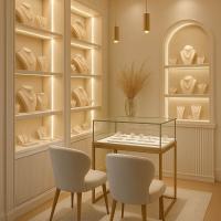 China Commercial Wooden  Jewelry Showroom Tempered Glass Jewelry Showcase Display for sale