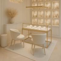 China Commercial Wooden  Jewelry Showroom Tempered Glass Jewelry Showcase Display for sale