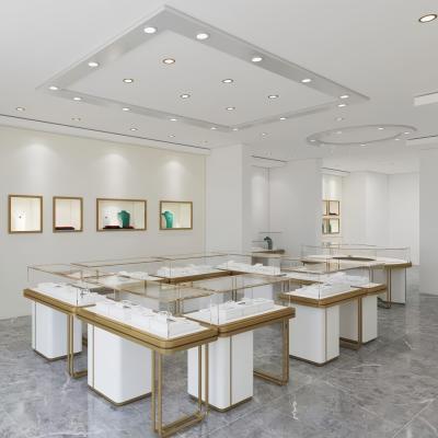 China Commercial Gemstone Showroom Painted Polished Lockable Jewelry Display for sale