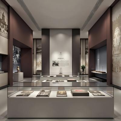 China MDF Solid Wood Museum Glass Cabinets Collectors Museum Display Cases for sale