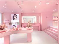 China Duty Free Retail Makeup Display Cabinet Cosmetics Skincare Pop Up Exhibition Stand for sale