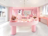 China Duty Free Retail Makeup Display Cabinet Cosmetics Skincare Pop Up Exhibition Stand for sale