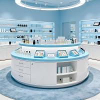 China Custom Retail Cosmetic Display Shelf With Led Lighting Fashion Cosmetic Store Design for Perfume Shop Decoration for sale