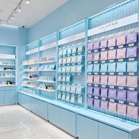 China Custom Retail Cosmetic Display Shelf With Led Lighting Fashion Cosmetic Store Design for Perfume Shop Decoration for sale