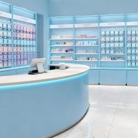 China Custom Retail Cosmetic Display Shelf With Led Lighting Fashion Cosmetic Store Design for Perfume Shop Decoration for sale