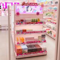 China BX Custom Makeup Display Shelf LED Cosmetic Showcase Retail Display Stand Rack Shelves for Cosmetics Shop for sale