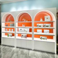 China Private Customization Makeup Perfume Shop Design Furniture Store Baking Paint Beauty Perfume Tall Display Cabinet for sale