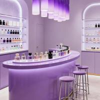 China Modern Cosmetic Retail Furniture Makeup Store Display Counter Cabinet with Mirror  store for sale